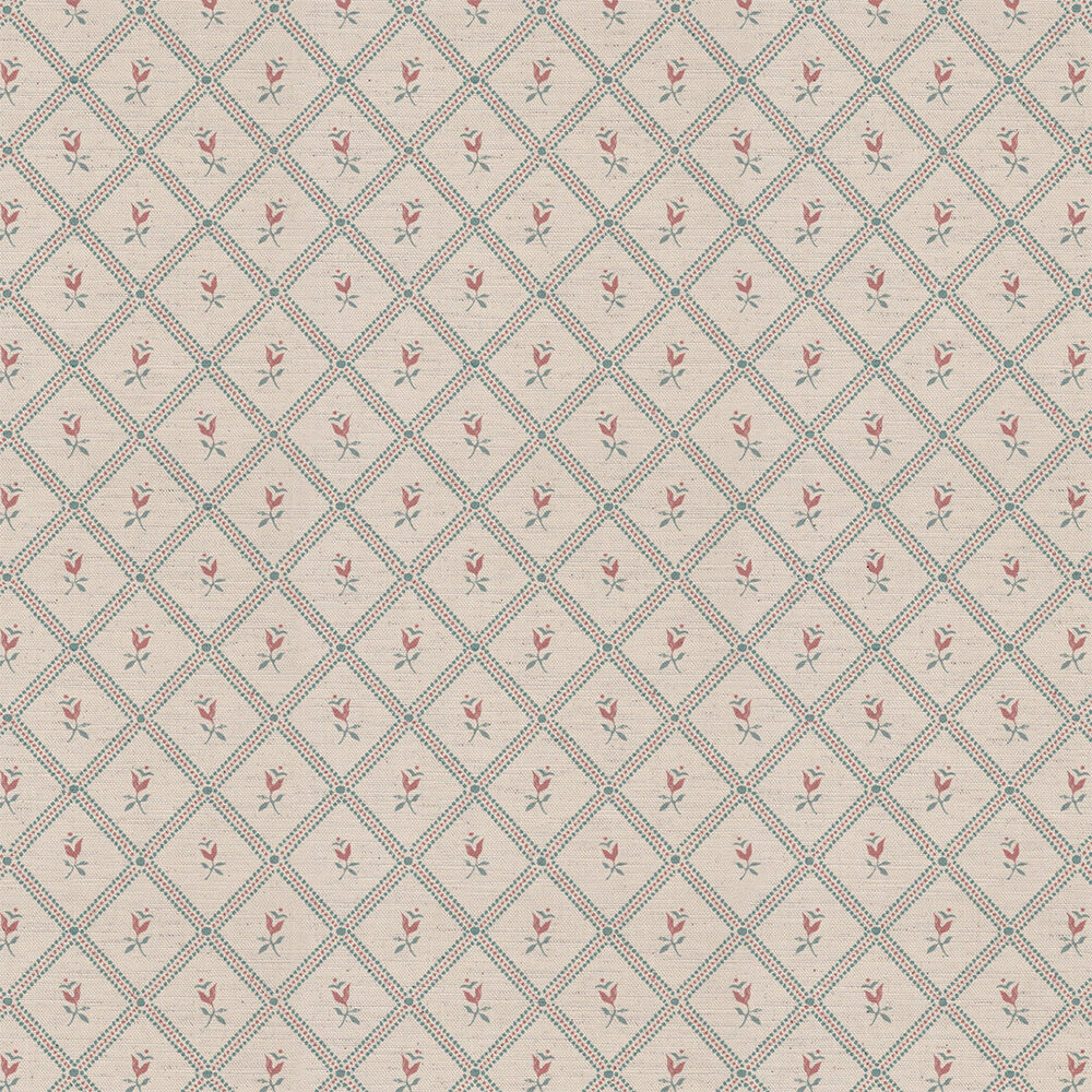 Little Flower Trellis Natural luxury linen | Alison Gee